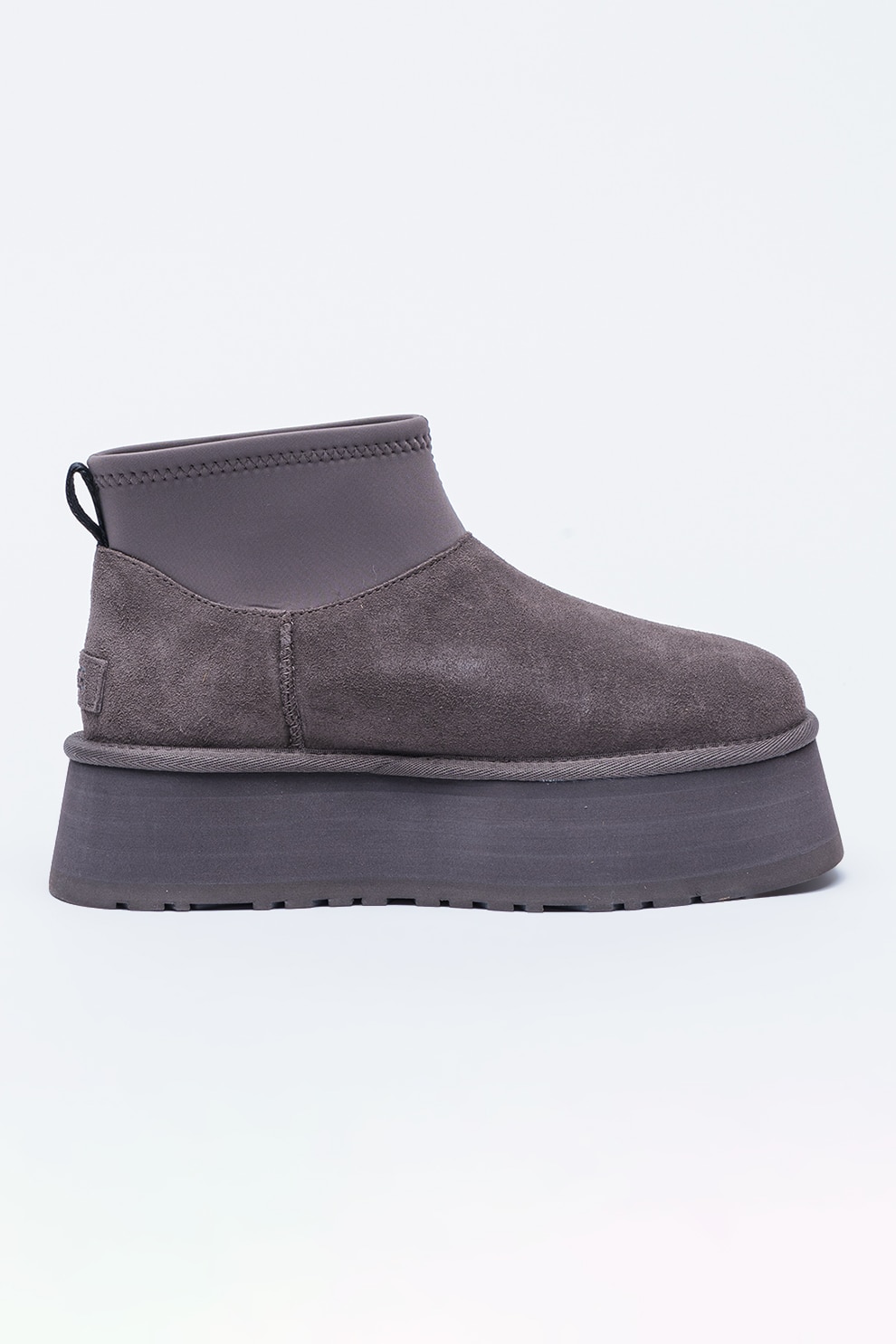 UGG, Ghete de piele intoarsa cu segment din material textil Classic ...