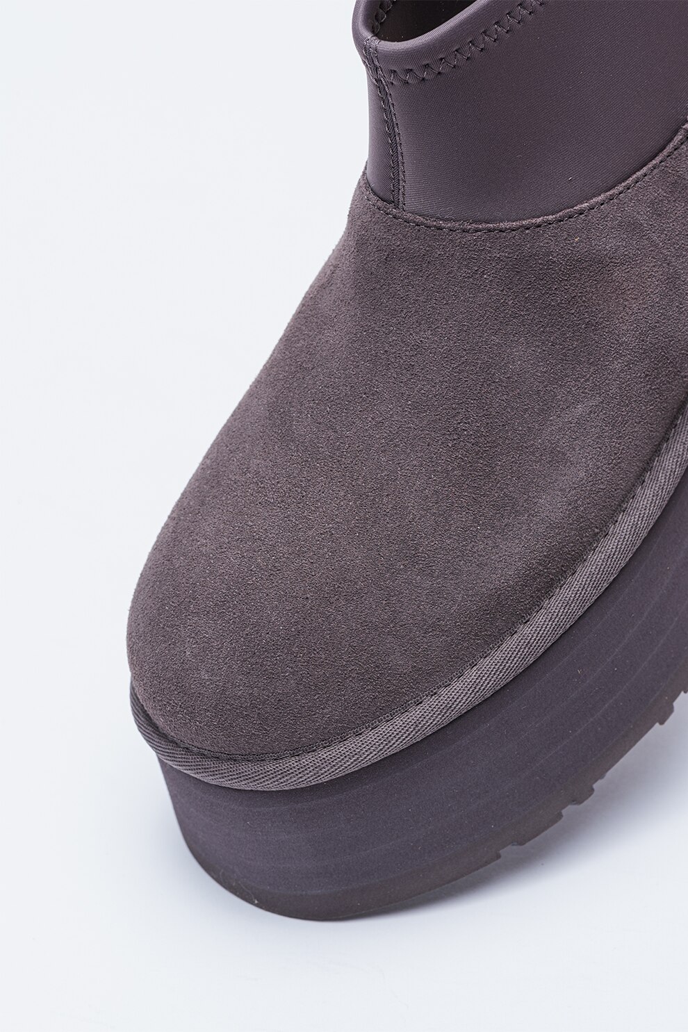 UGG, Ghete de piele intoarsa cu segment din material textil Classic ...