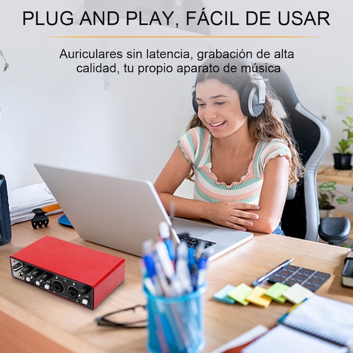 Interfata audio USB, studio, muzica live, computer, telefon, portabila ...