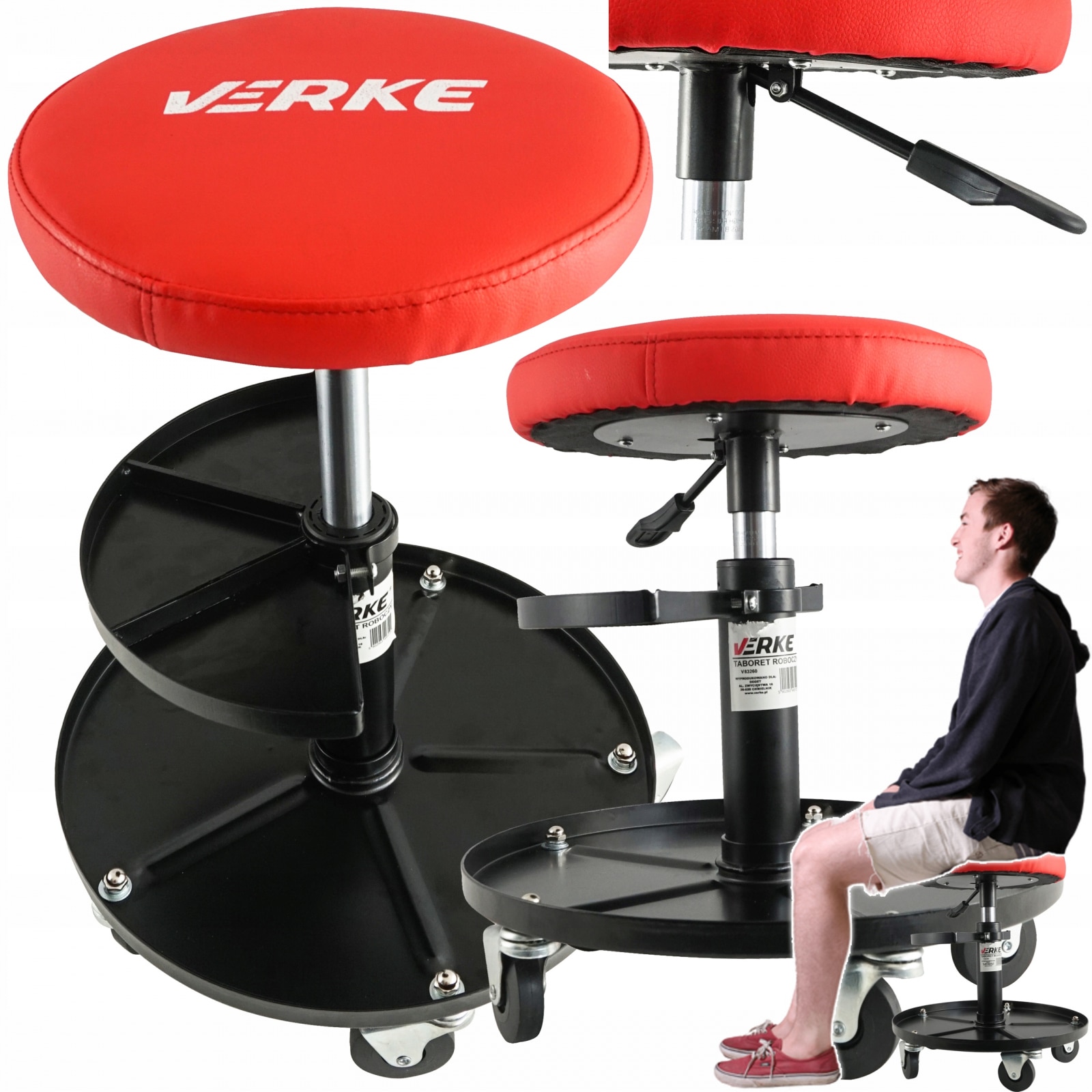 Scaun service auto inaltime reglabila scule detasabile roti 360 grade ...