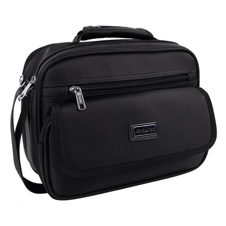 Férfi válltáska, vastagított Oxford szövet, 33x 25 x 14 cm, fekete ...