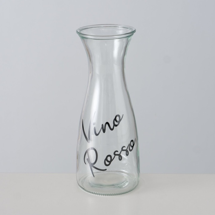 Carafa pentru vin Rosso, transparenta, din sticla, 1 litru, Cucina ...