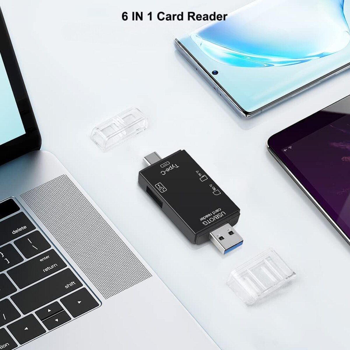 Cititor de Carduri SD/Micro SD, 6 in 1 USB C SD/TF, MicroUSB OTG ...
