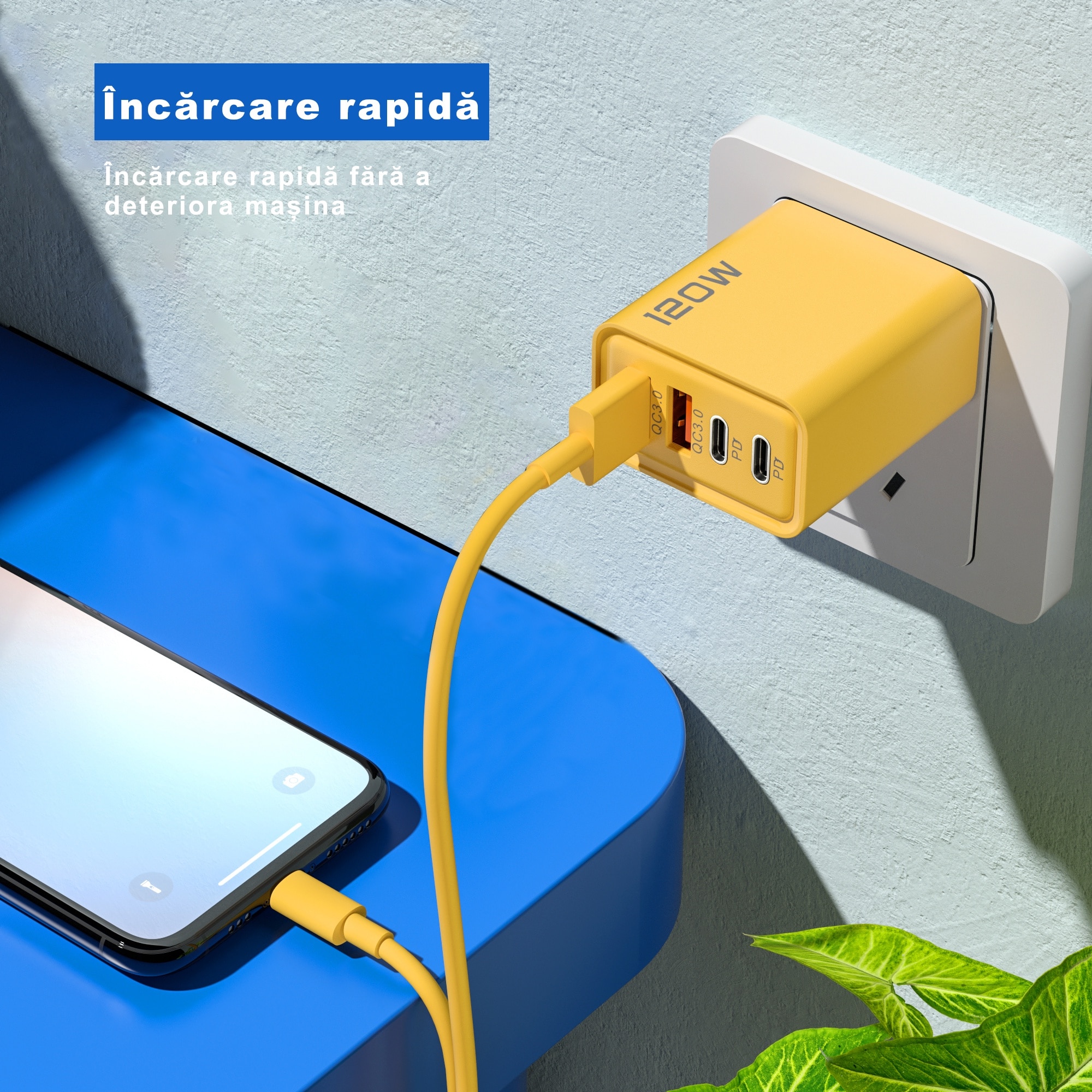 Incarcator pentru telefon mobil si tableta, adaptor PD dublu de ...