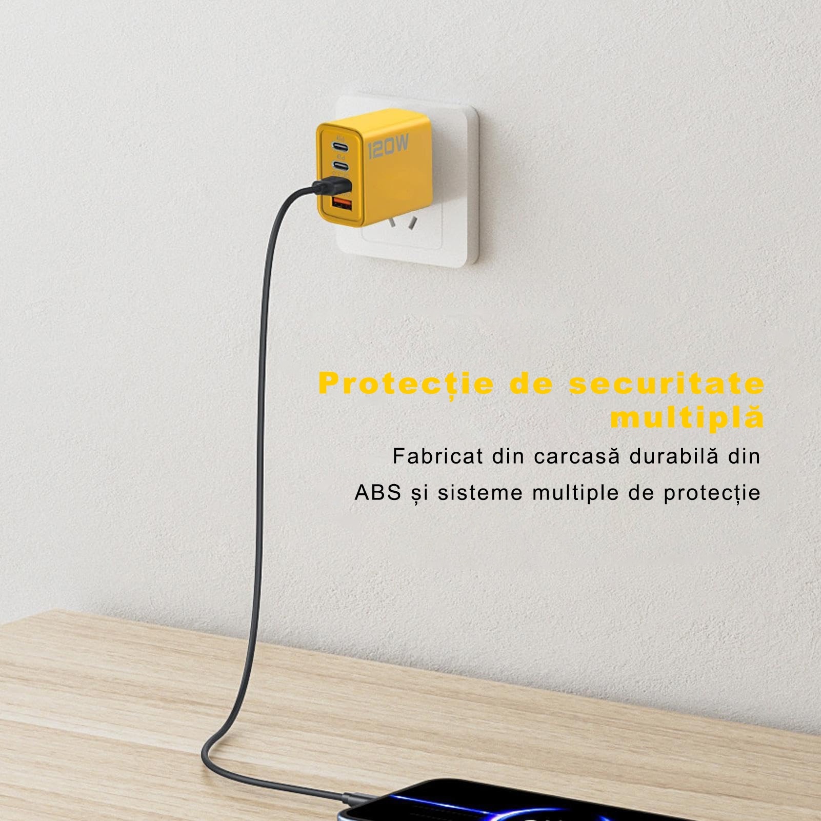 Incarcator pentru telefon mobil si tableta, adaptor PD dublu de ...
