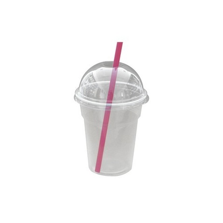 Set 100 pahare fresh / ice coffe cu capac bombat transparent, 400 ml ...