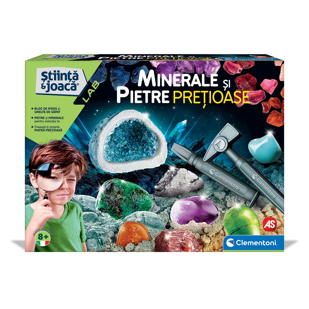 Joc Clementoni Stiinta si joaca - Minerale si pietre pretioase - eMAG.ro