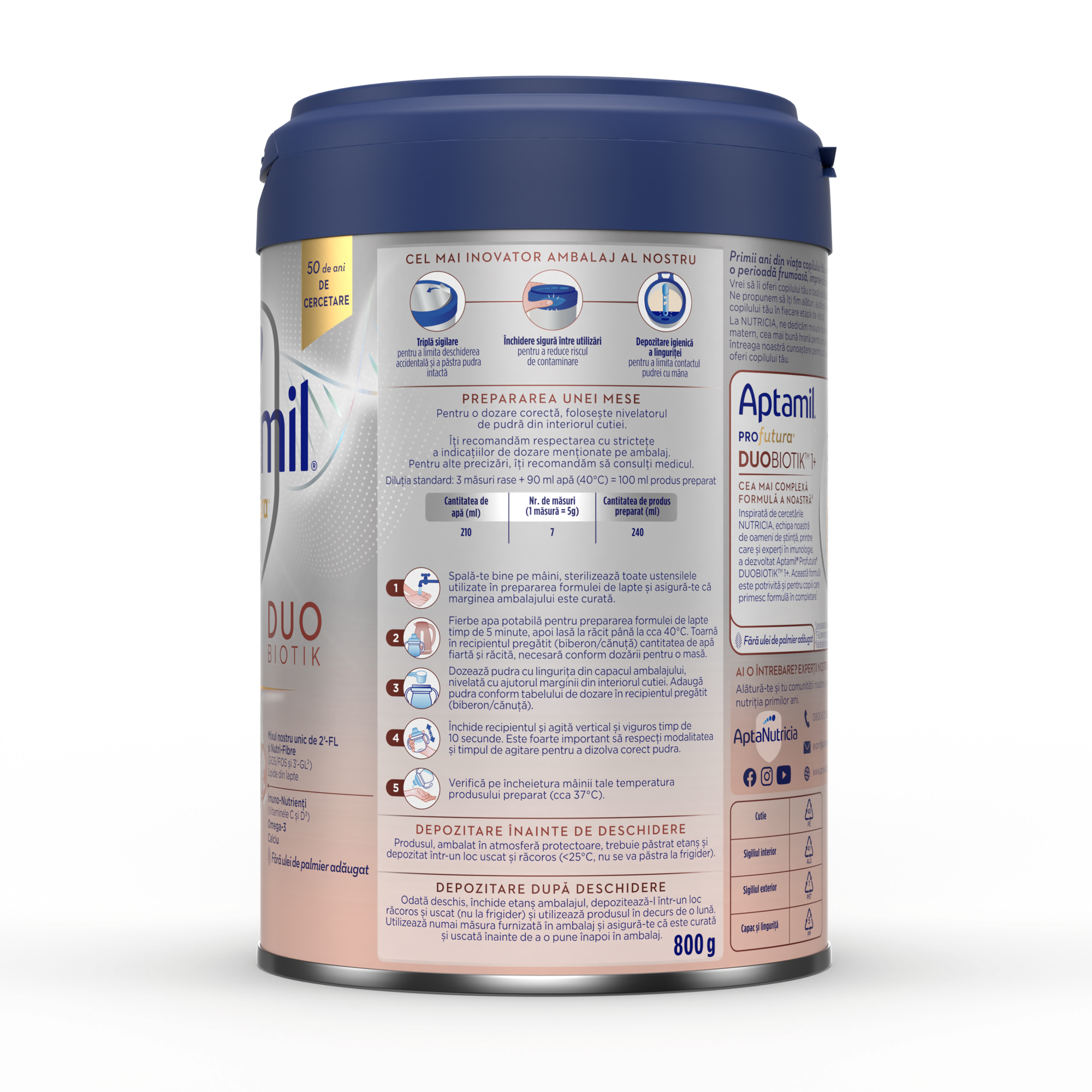 Lapte praf Aptamil PROfutura DUOBIOTIK 1+, 800 g, 1-2 ani, Nutricia ...