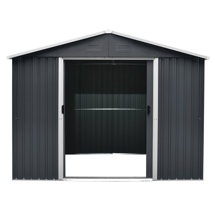 Magazie de gradina depozitare XL - 196 x 258 x 196 cm antracit / SD-X68 ...