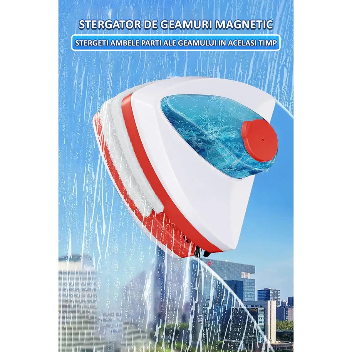 Stergator geam cu magnet NEXTLY, racleta, curata simultan ambele parti ...