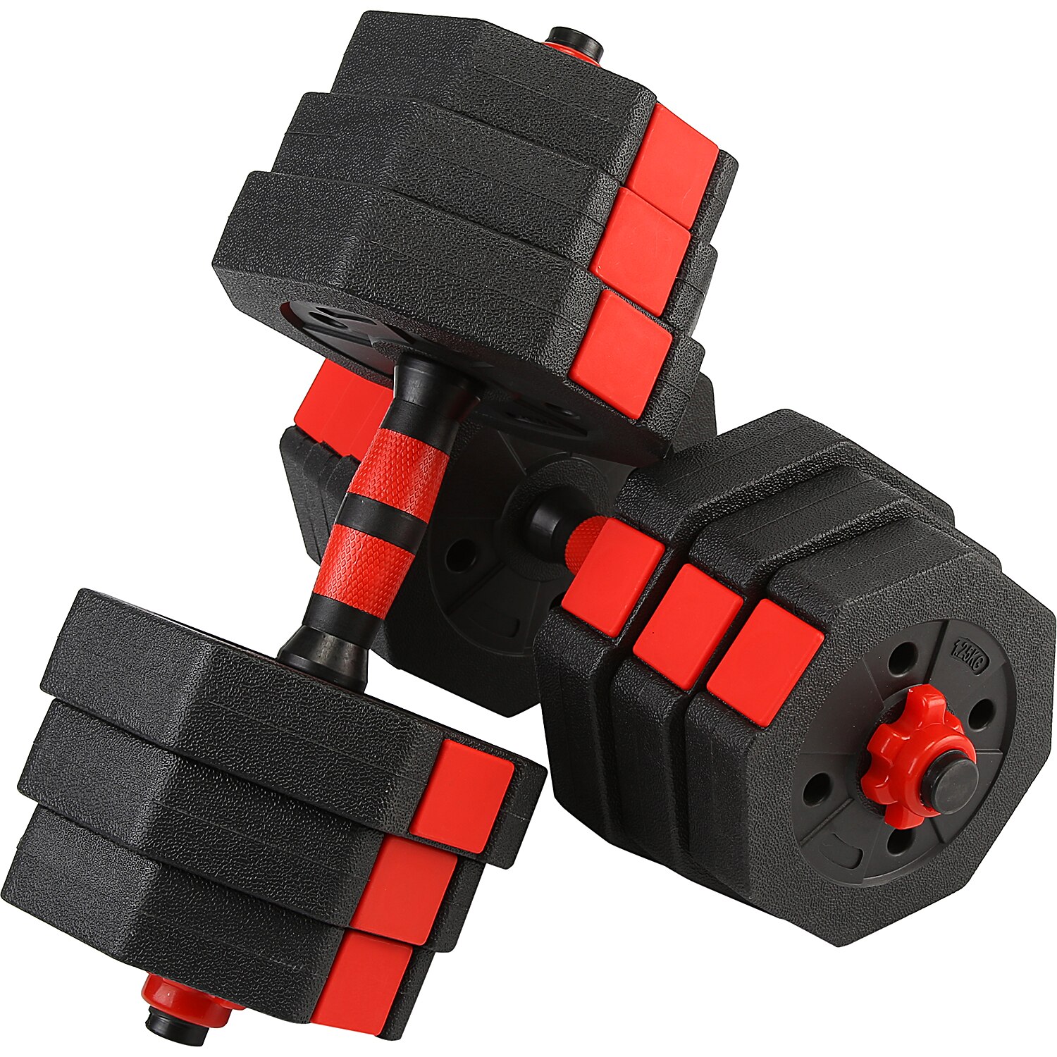 Set multifunctional gantere reglabile, cu bare, cu sistem de conectare si cleme prindere, 20kg ...