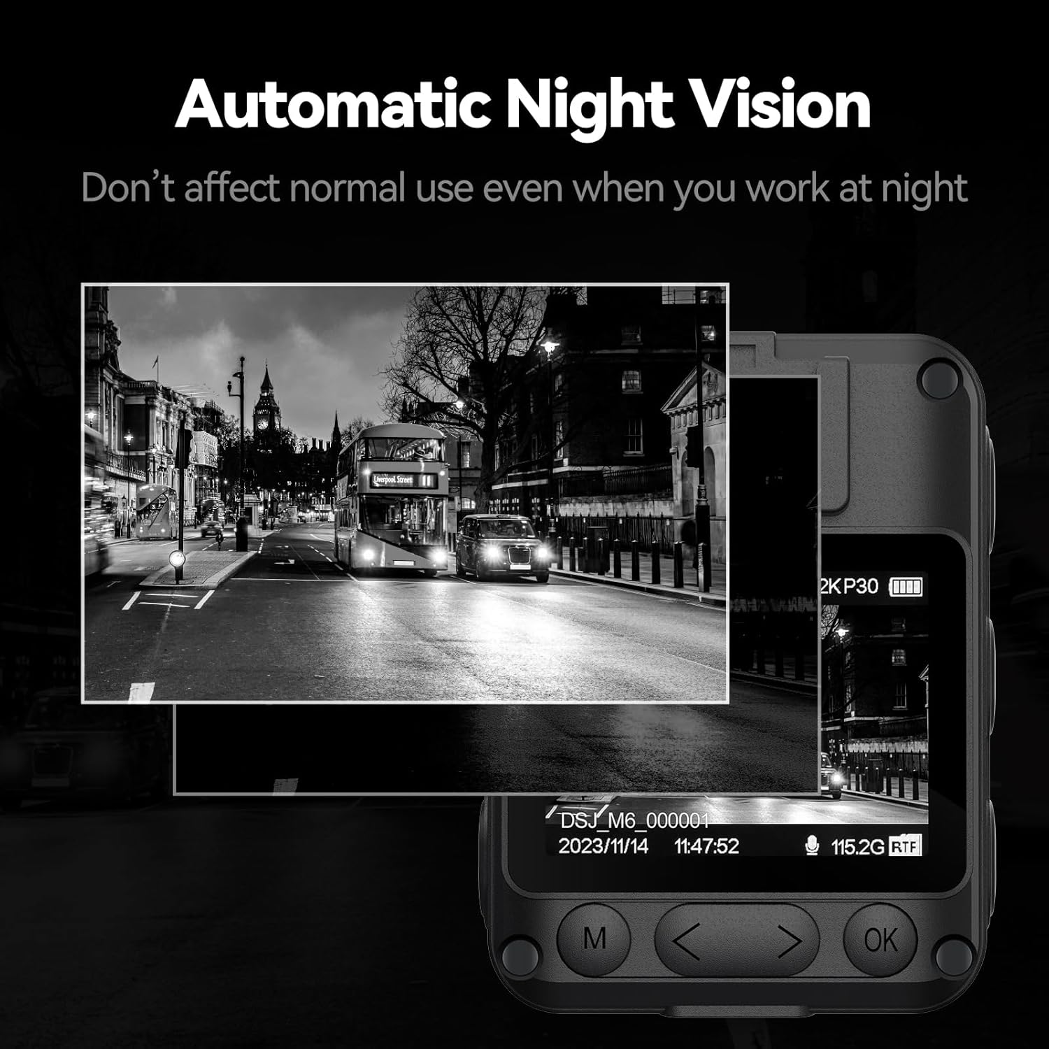 Camera video corporala, Bodycam 4K cu GPS, Nightvision, inregistrare in ...