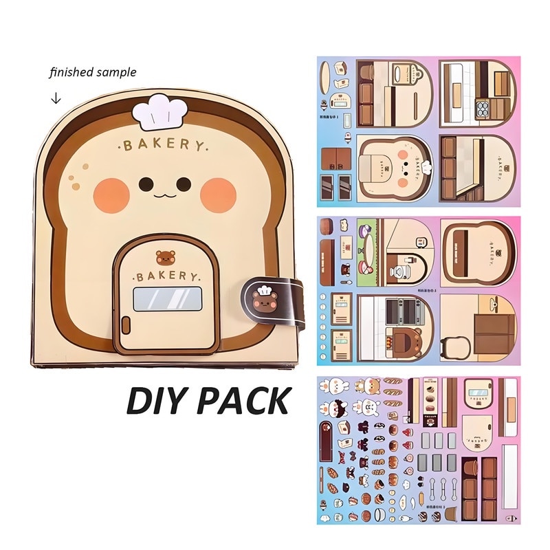 Set creativ pentru copii, DIY 3 piese, hartie, multicolor, brutarie ...