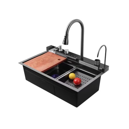 Chiuveta moderna de bucatarie culoare :gri mat, multifunctionala, dus ...