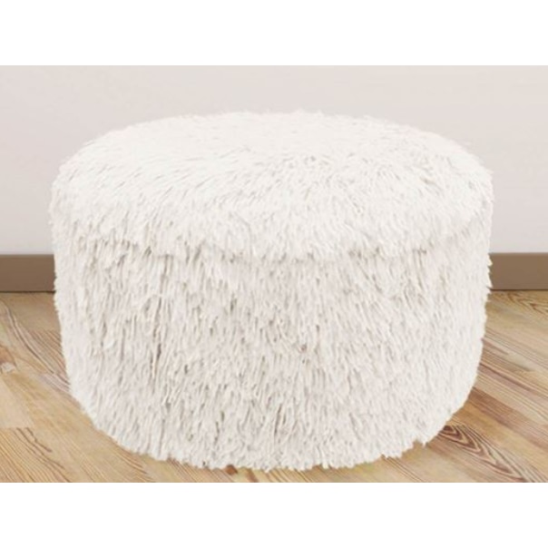 Табуретка, Декоративна, Надуваема, Shaggy Ø38x20см, Бял - eMAG.bg