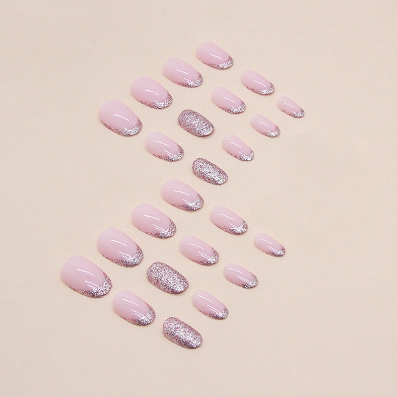 Set 24 tipsuri unghii, gel flexibil, Roz - eMAG.ro