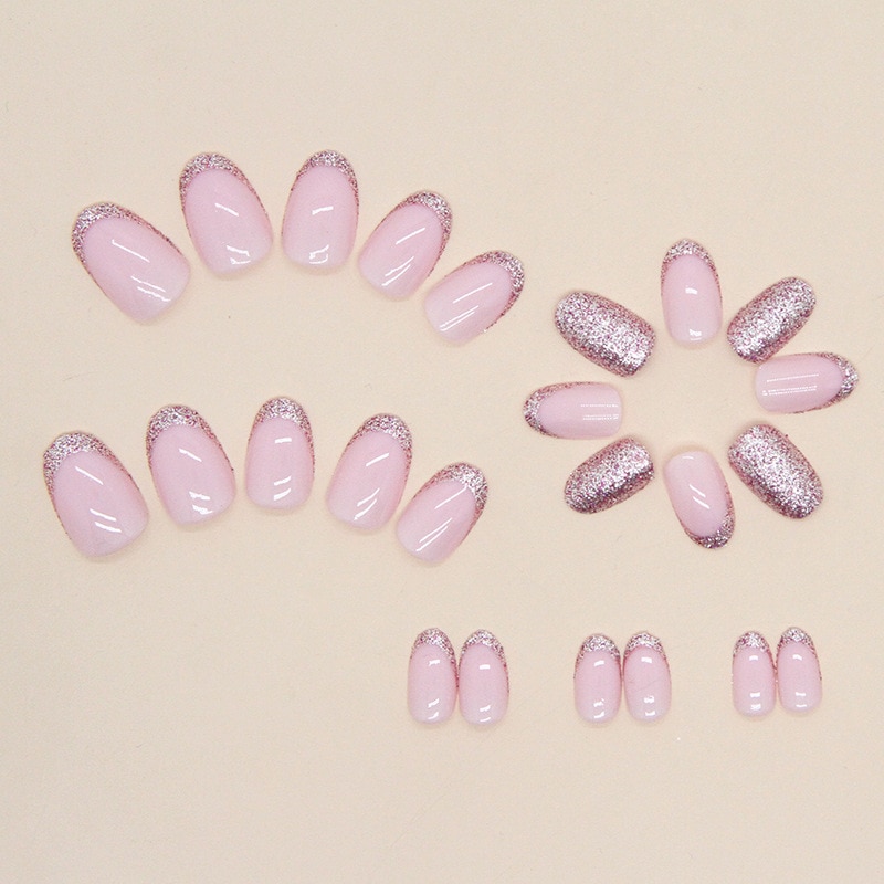 Set 24 tipsuri unghii, gel flexibil, Roz - eMAG.ro