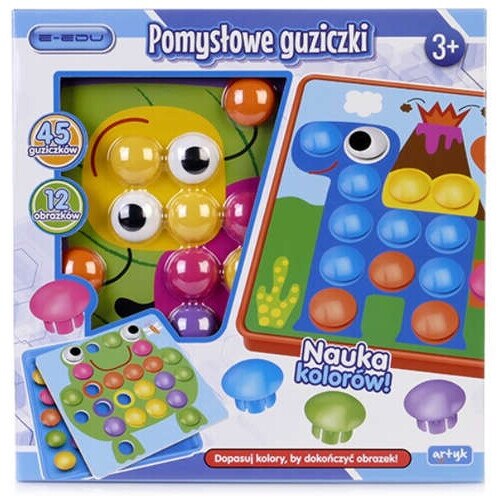 Set Puzzle Artyk, Mozaic Colorat, 12 Imagini, 45 Butoane, Multicolor ...