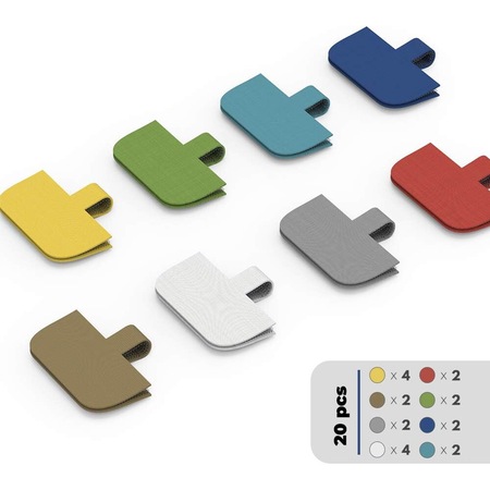 Set Etichete pentru cabluri, autocolante velcro, multicolor, 40x65mm ...