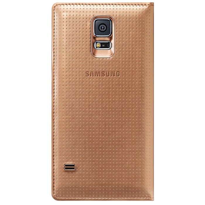 Husa de protectie Samsung S-View Cover pentru Galaxy S5 G900, Copper ...