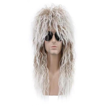 80-as évek márna stílusú férfi paróka, szintetikus, fehér, 50cm - eMAG.hu