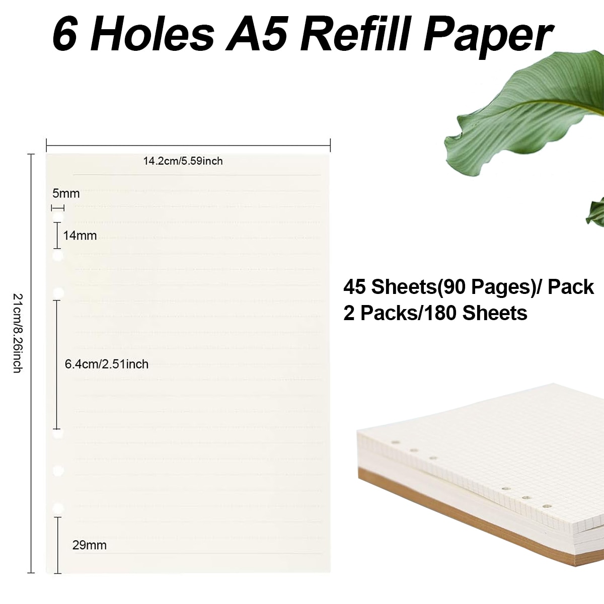 Set 2 Pachete refill hartie A5, Hartie, Dictando, 6 Gauri, 14.2 x 21 cm ...