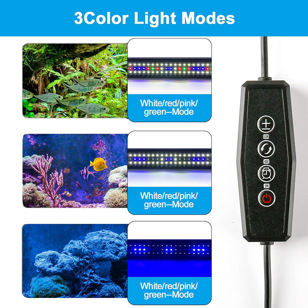Lampa LED pentru acvariu, iluminare completa, 3 moduri de lumina ...