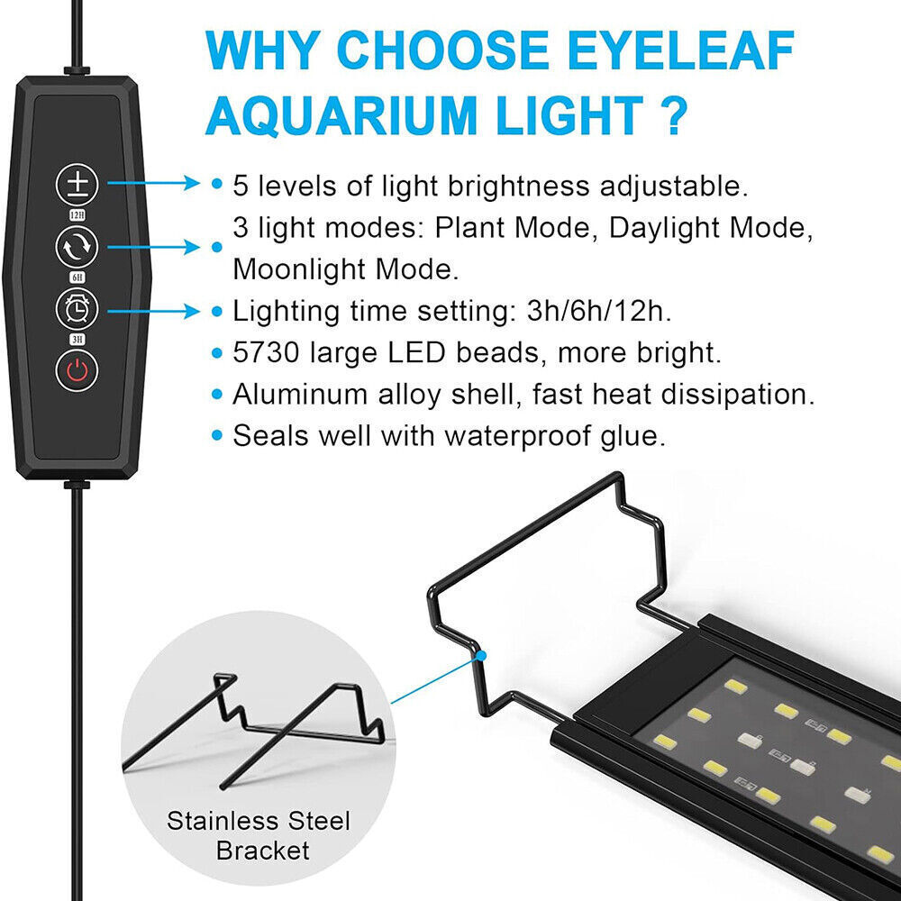 Lampa LED pentru acvariu, iluminare completa, 3 moduri de lumina ...