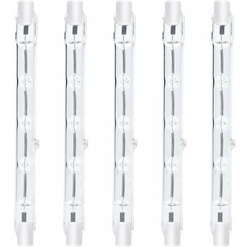 Set 5 becuri halogen liniare, dimabile, 300W, lumina calda, 10x118mm ...