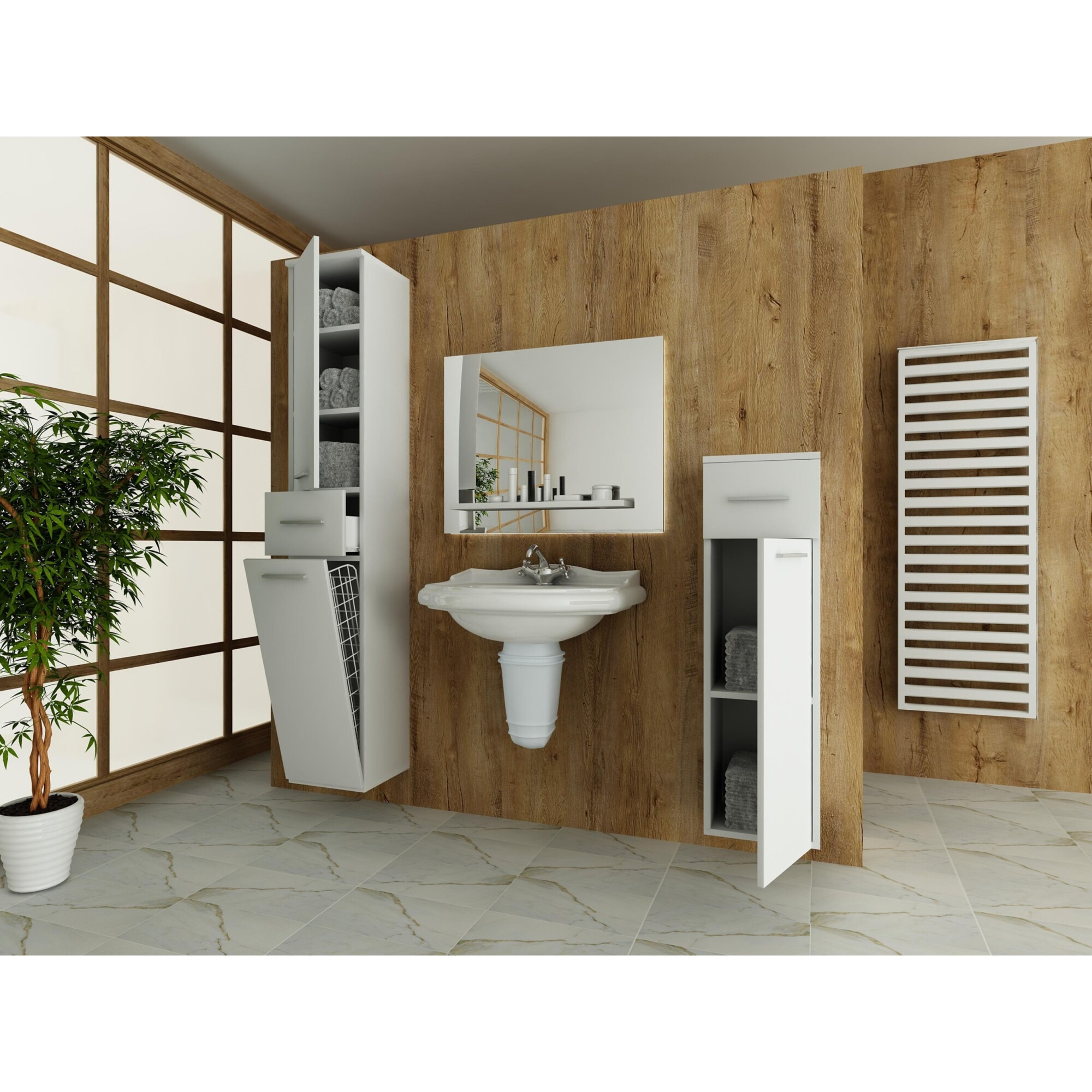 Dulap Baie, Cztery kąty, 2D1SZ1K, 172x30x28 cm, Cos De Rufe, De Sine ...