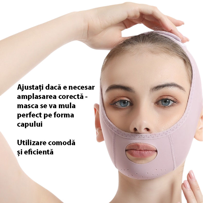 Masca lifting facial ESensio® V-Line FL02 pentru conturare fata, barbie ...