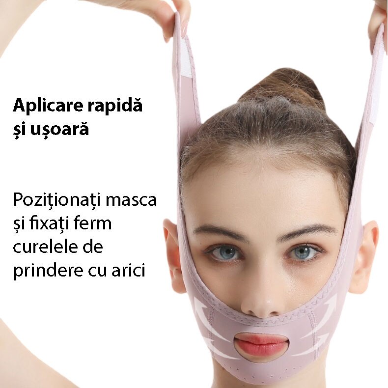 Masca lifting facial ESensio® V-Line FL02 pentru conturare fata, barbie ...