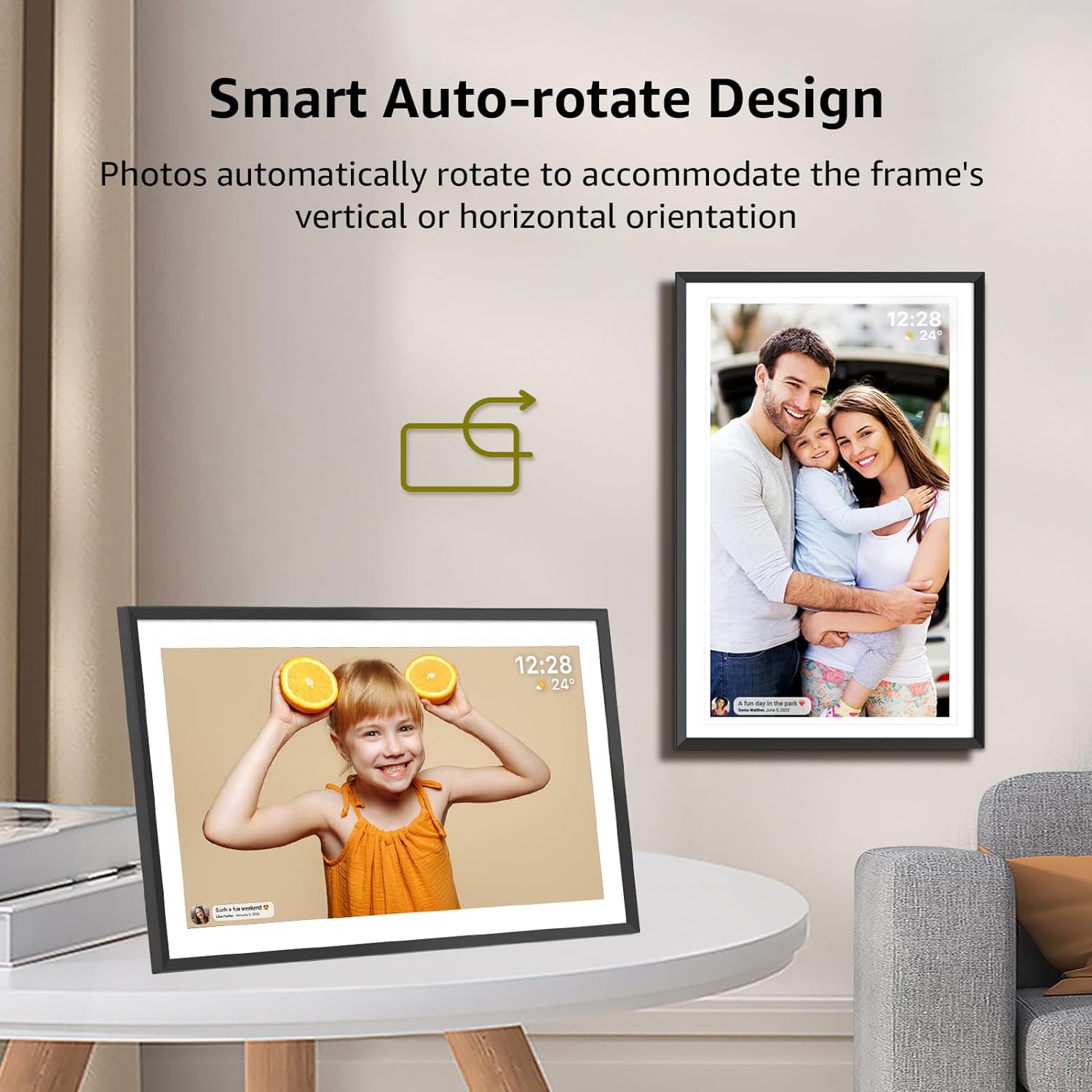 Rama foto digitala WALALLA, 15.6 inch, Touchscreen IPS, 32GB, Negru ...