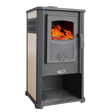 Semineu pe lemne Fornello Atene G Ivory 7-9 kW, 490x460x930 mm, gratar ...