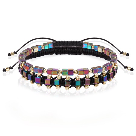 Set Bratari cu bile de Aur 14k, cristale semipretioase Hematit cub ...