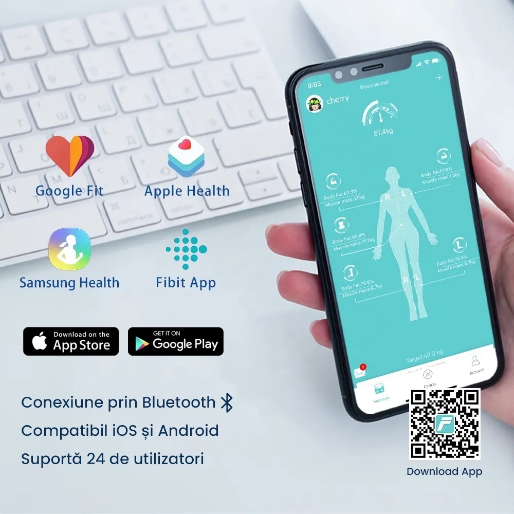 Cantar inteligent Innovify™ WeightSense, Edition 7050, scanare completa ...
