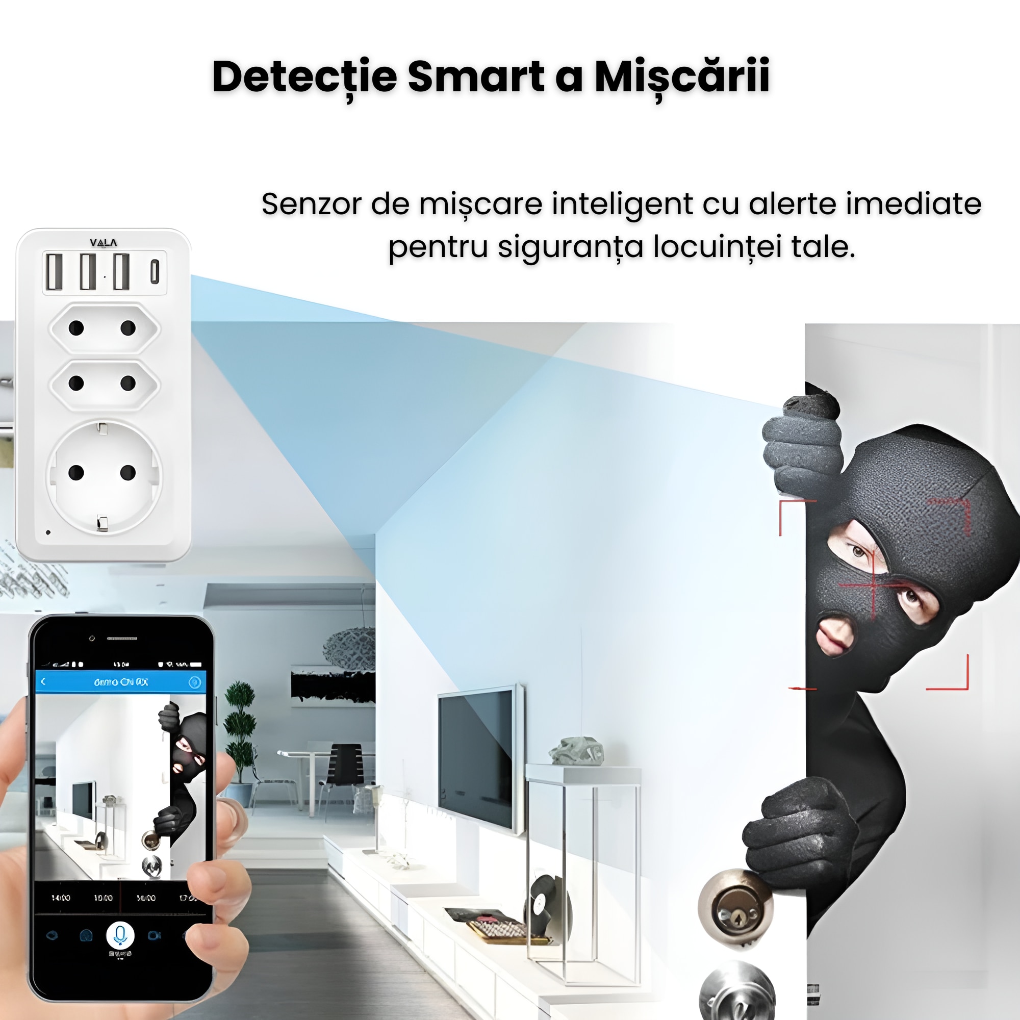 Adaptor Priza cu Camera Spion 64GB, Vala tech®️, Full HD 1080P ...
