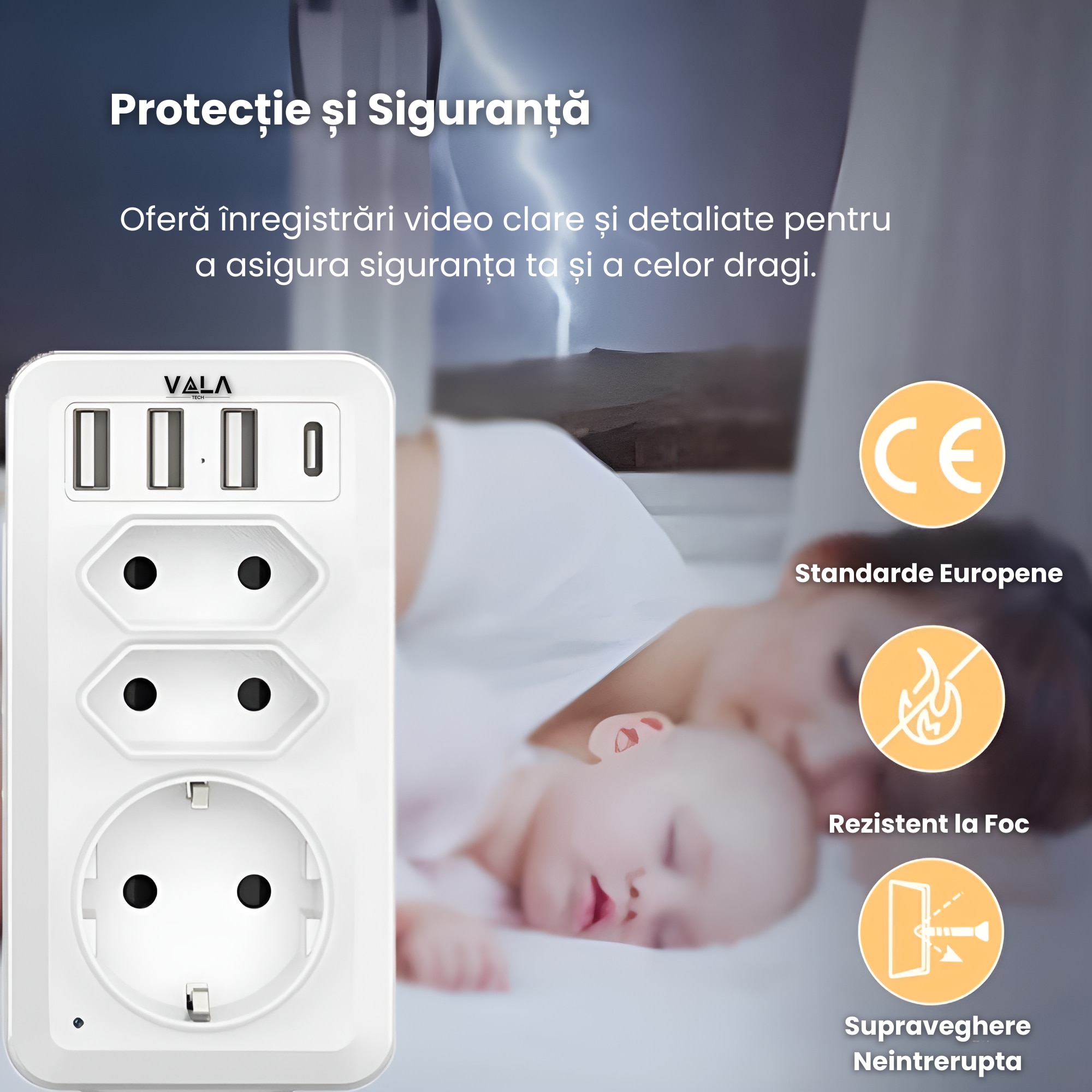 Adaptor Priza cu Camera Spion 64GB, Vala tech®️, Full HD 1080P ...