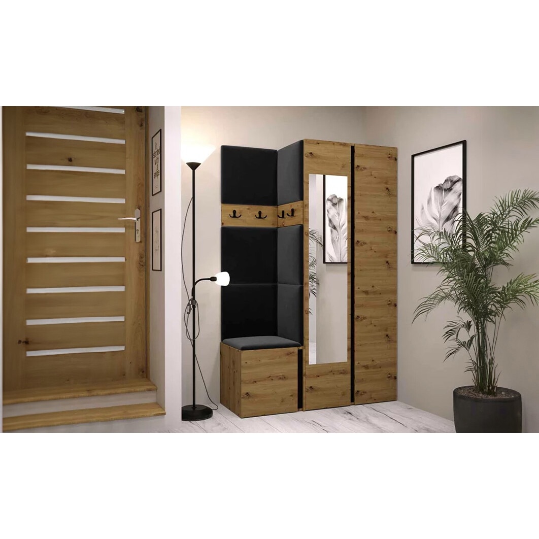 Cuier Hol Luca 3, Artisan cu tapiterie Gri inchis, 188 x 46 x 116 cm ...