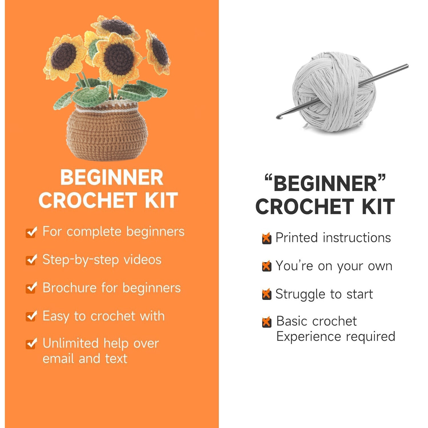 Set crosetat pentru incepatori Tovbmup, tutorial video, multicolor ...