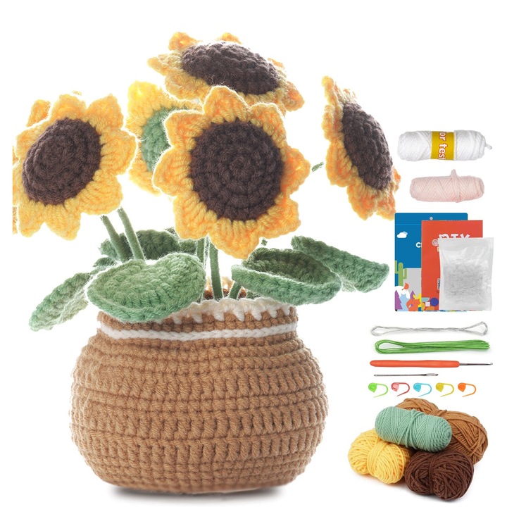 Set crosetat pentru incepatori Tovbmup, tutorial video, multicolor ...