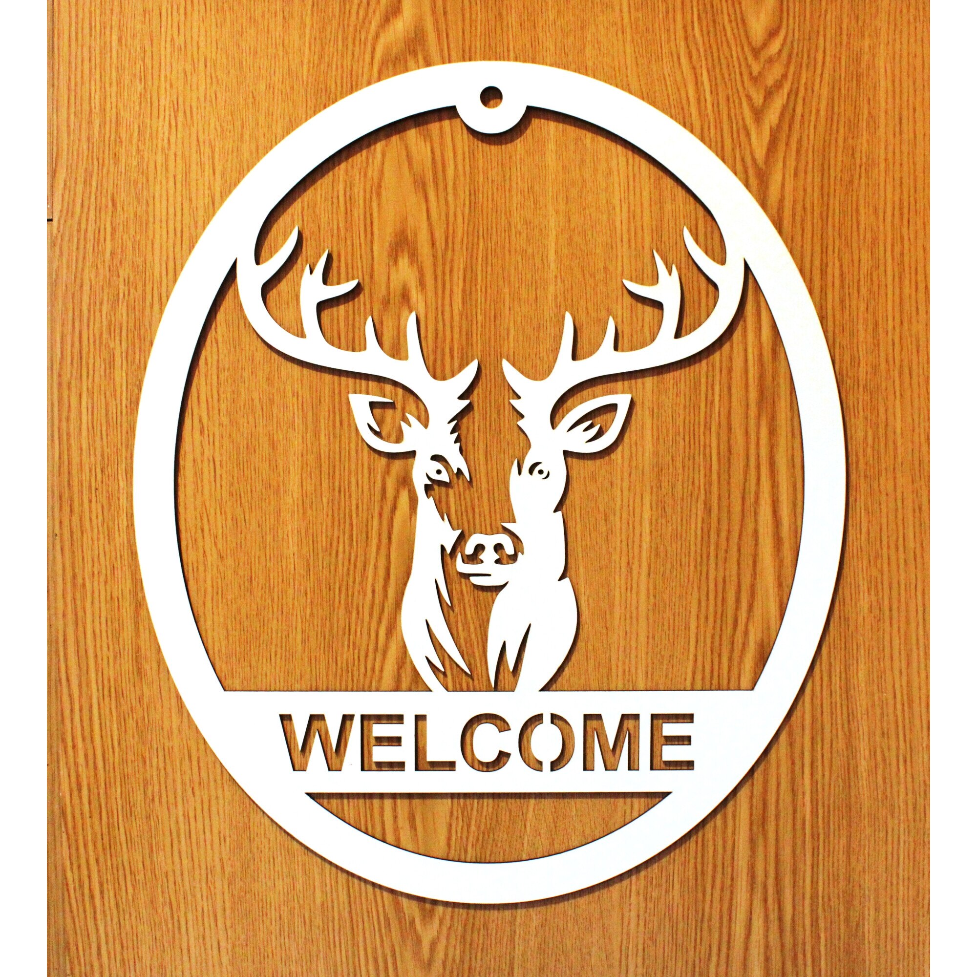 Üdvözlő panel, vágott fehér MDF, szarvas díszítés, 440x380x2,5 mm - eMAG.hu