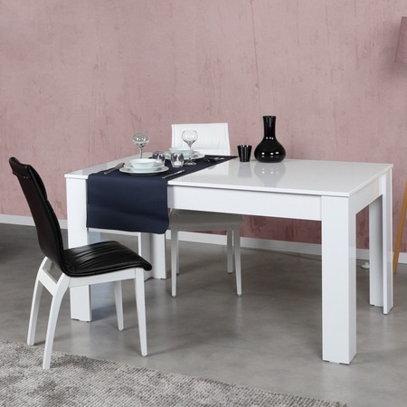 Masa Extensibila Model Korbin, 130-170x80x78 cm, Alb lucios - eMAG.ro