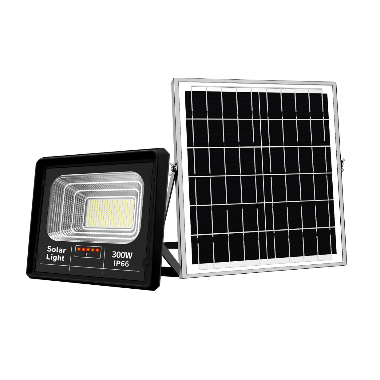 Proiector solar puternic JORTAN® de 300W, 252 LED-uri SMD, panou solar ...