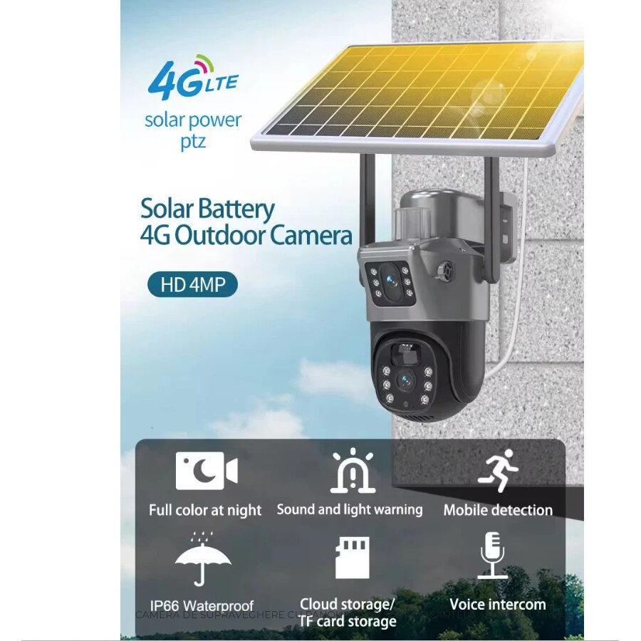 Camera Supraveghere video, duble, cu SIM, JRH, conexiune 4G, 4MP 2048 x ...