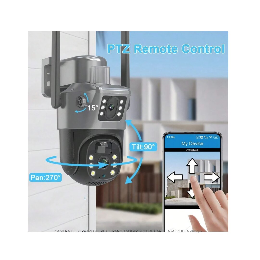 Camera Supraveghere video, duble, cu SIM, JRH, conexiune 4G, 4MP 2048 x ...