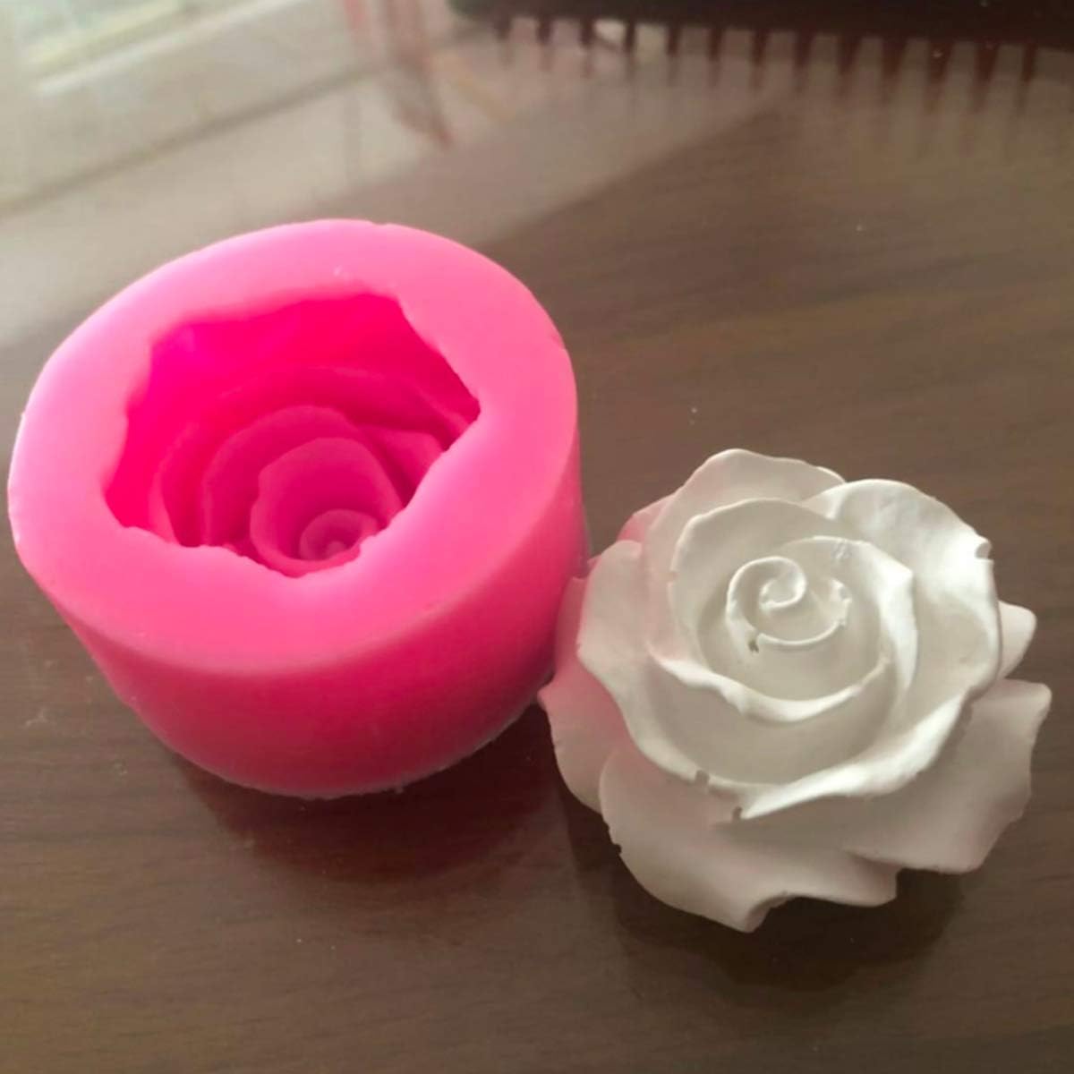 Forma de prajituri din silicon, design trandafir 3D, 6x3.2cm - eMAG.ro