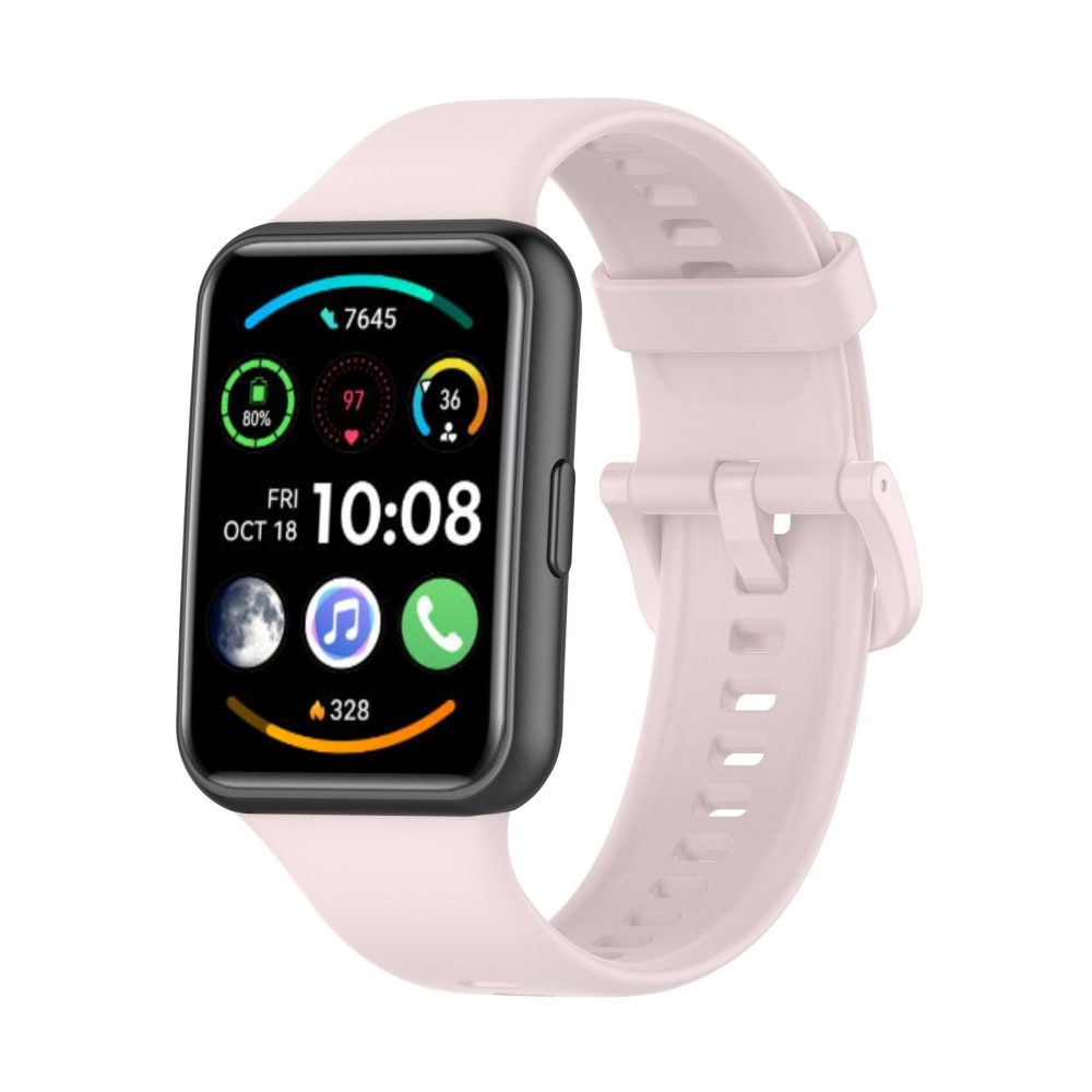 Bratara pentru smartwatch Huawei Watch Fit 2, silicon roz, dimensiune ...