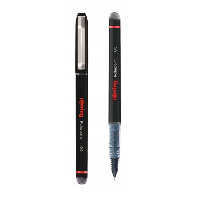 Roller ROTRING, varf ceramic 0,5mm, tus vizibil, negru - eMAG.ro
