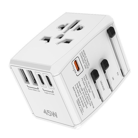 Adaptor incarcator convertor priza universal de calatorie, cu PD 45W+2 ...